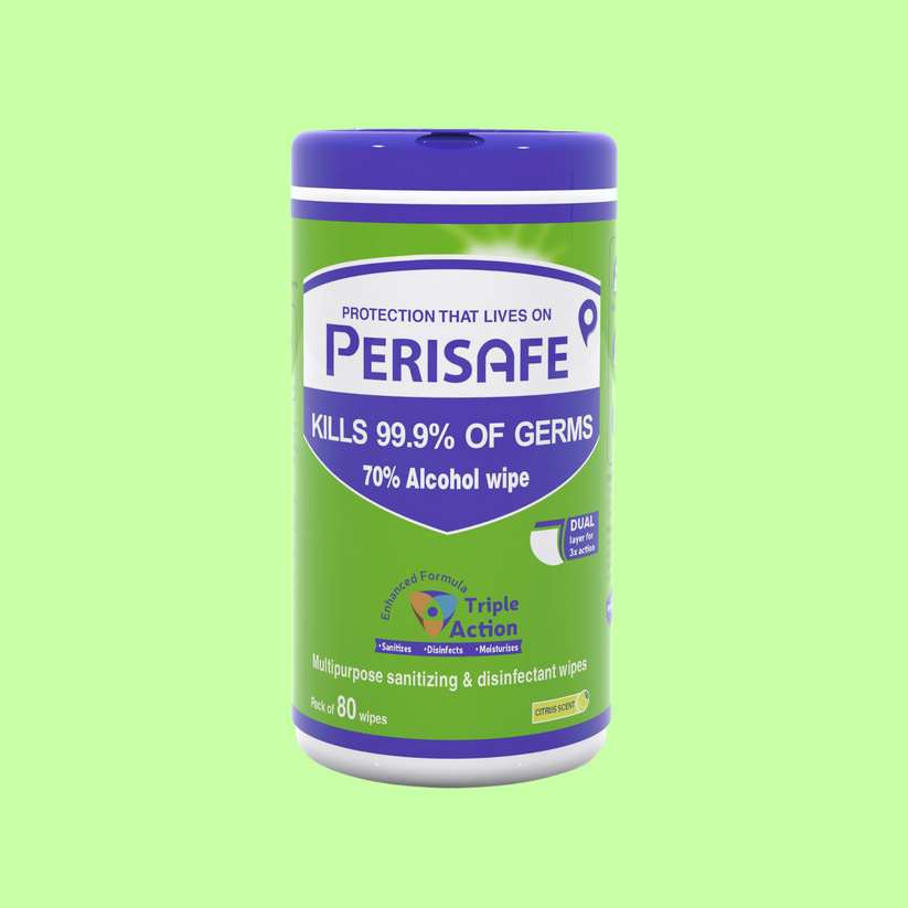 Perisafe Multipurpose Sanitizing & Disinfectant Wipes- Pack of 80 wipe