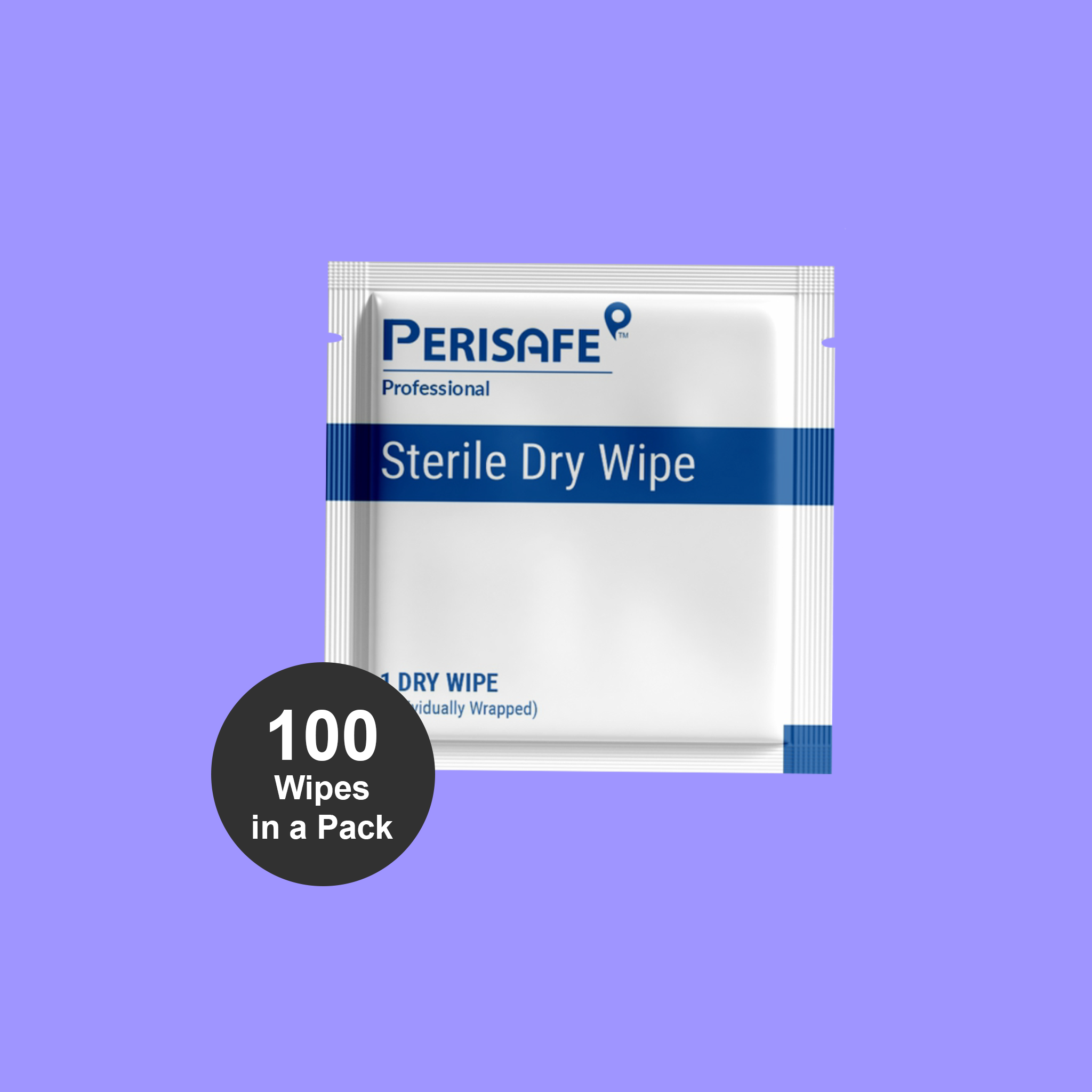 Perisafe Professional Sterile Dry Wipe- Pack of 100 Individually wrapp