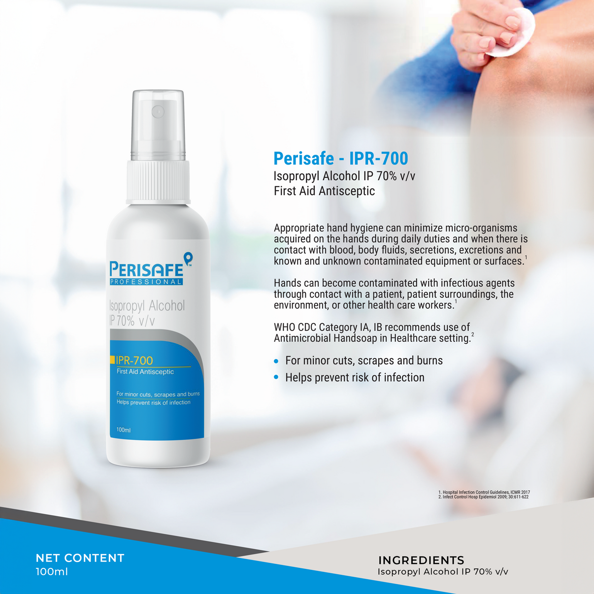 Perisafe Professional- IPR-700 - Isopropyl Alcohol IP 70% - First Aid